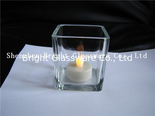 Square glass candle holder for decoration