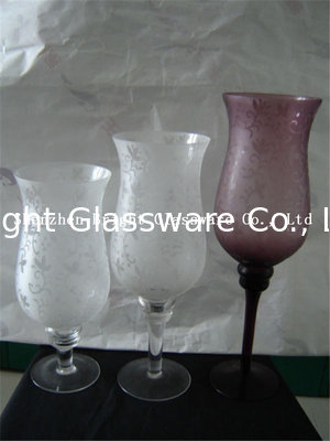 Romantic Hurricane glass for wedding decoration, glass goblet