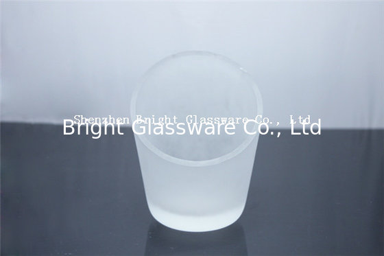 clear frosted glass candle cup, candle holder wholesale