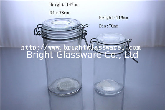 custom glass storage jar with lid, glass bottle wholesale