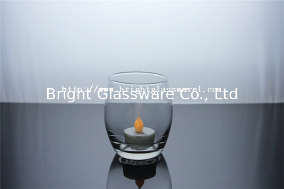 Round shape clear glass candle holder