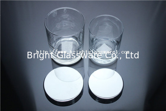 best sale glass candle holder with metal lid