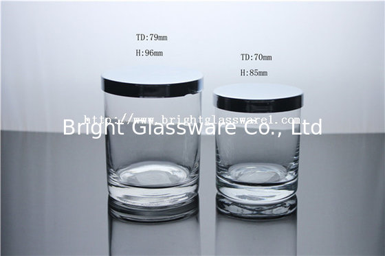 best sale glass candle holder with metal lid