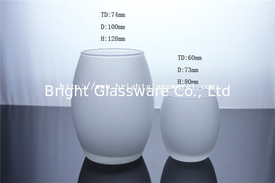 frosted glass candle holder, egg hurricane glass