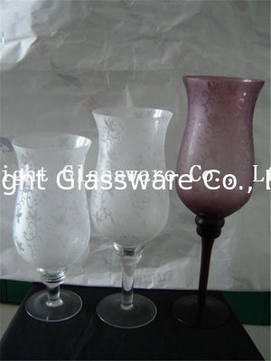 Color tall glass candle holder, Hurricane glass for decoration