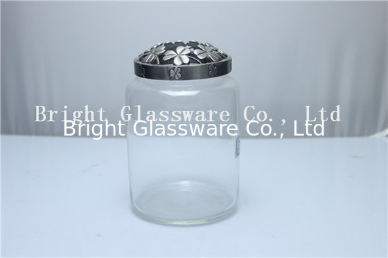 glass candle jar with metal lid