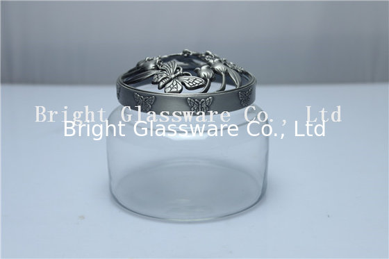 glass candle jar with metal lid
