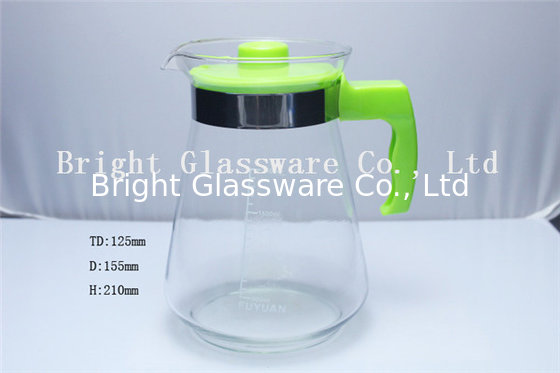 Fashion clear glass water bottle, glass tea pot with handle in home