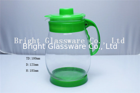 custom color glass tea pot with handle, glass bottle wholesale