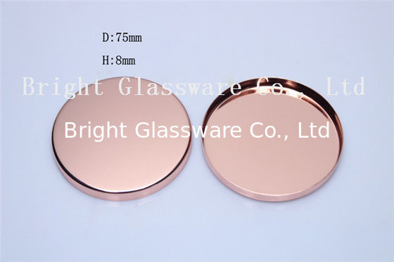 electroplating gold metal lids with emboss logo for candle holder
