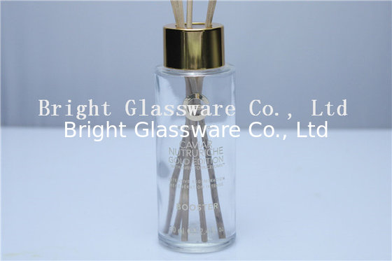 Custom Logo Glass Diffuser Bottles With Gold Screw Cap