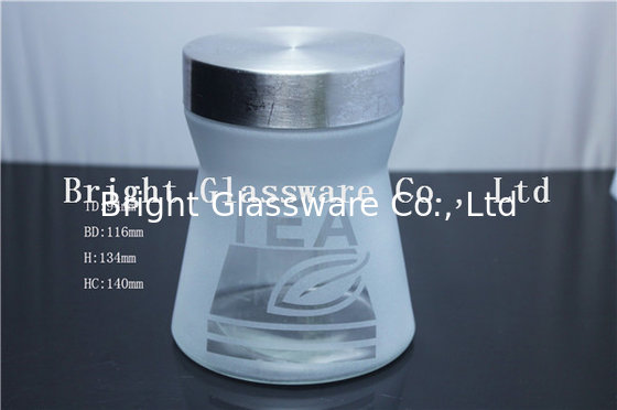 special shape machine pressed glass storage jar for sale