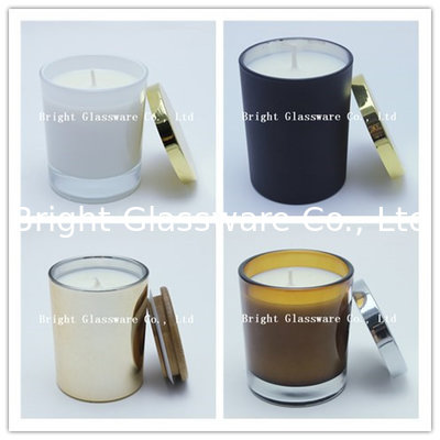 gold glass candle holder with wooden lid, tealight candle holder for wedding decoration