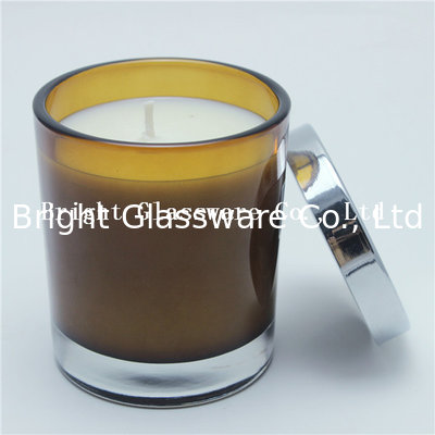 colorful candle container with silver lid, candle holder for decoration