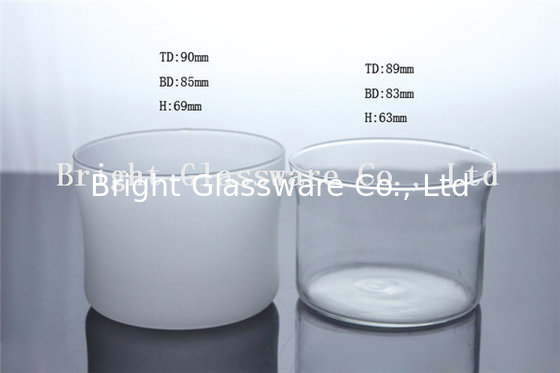 Large Glass Hurricane Candle Holder, Frosted Glass Cup