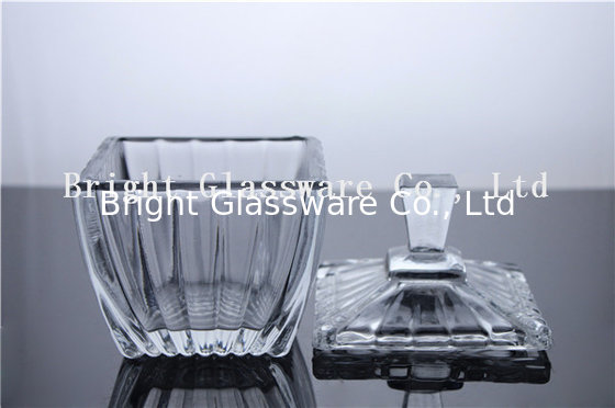 high white glass square fruit plate, glass candy container with lid