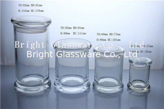 different size glass candle jars with custom lid in stock