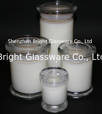 different size glass candle jars with wooden lid wholesale