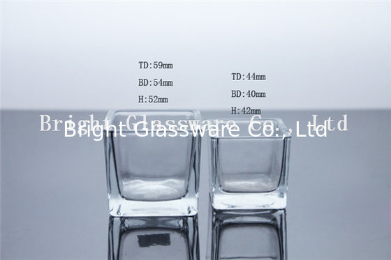 best sale clear square glass candle holder, candle jar cheap