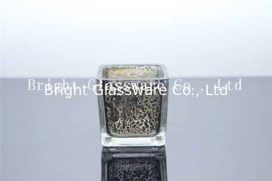 custom square glass candle holder