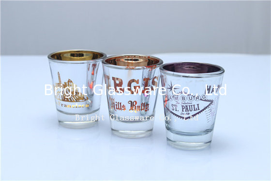 custom plated color glass candle holder with laser logo for decoration