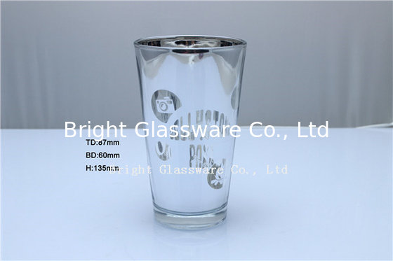 hot sale silver color glass candle holder, candle cup with laser logo wholesale