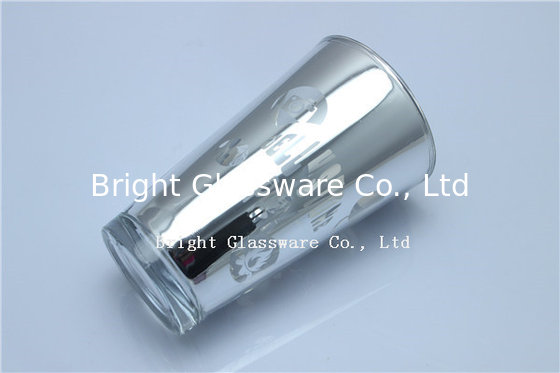hot sale silver color glass candle holder, candle cup with laser logo wholesale