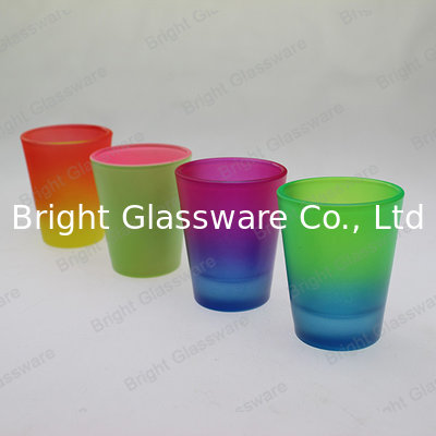 custom sprayed color glass candle holder for decoration