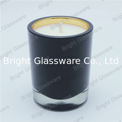 fashion decoration black candle holder, candle container sale in holiday