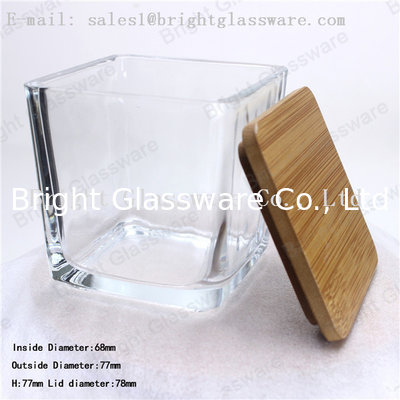 Square wooden/ bamboo lid of glass container