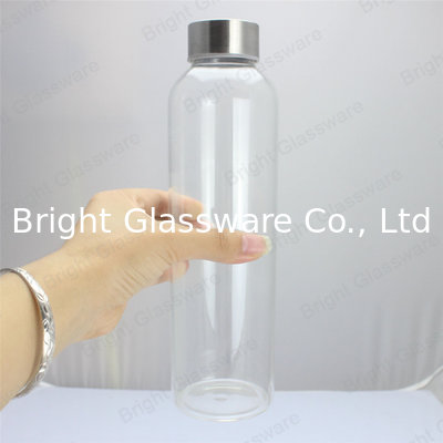 Hot sale 100ml-1000ml High borosilicate glass water bottle with lid