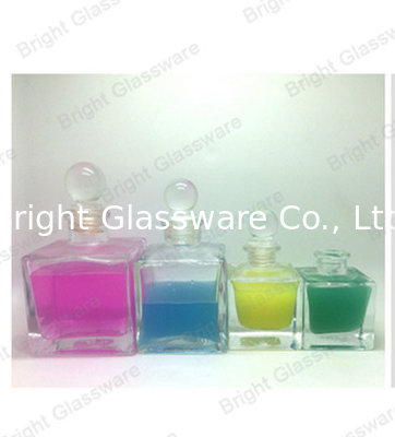 Custom 50ml 100ml 150ml 200ml Square Diffuser Bottle with Wooden Lid