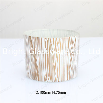 Fashion wedding decorative glass candle container with decal logo
