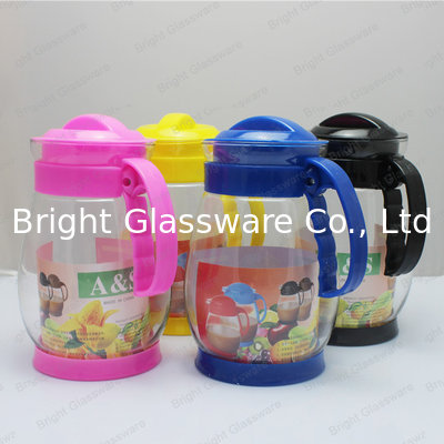 cheap food grade glass water jug glass tea pot with handle