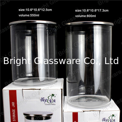 Airtight Glass Storage Jar With Metal Lid For Kitchenware