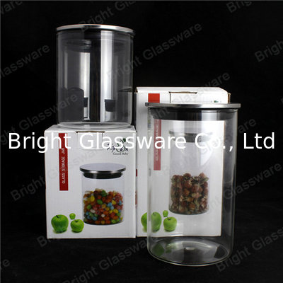 Airtight Glass Storage Jar With Metal Lid For Kitchenware