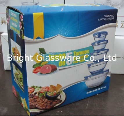 high quality clear glass bowl with plastic lid, salad bowl, fresh bowl for sale