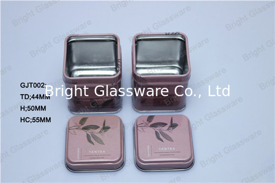 custom small delicate square tinplate jars with lid and logo design