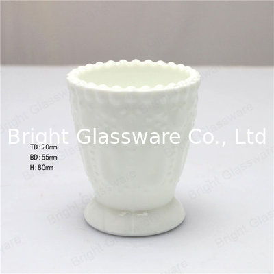 Elegant Milky White Opal Glass Cup, Opal Glass Ice Cream Cup For Sale