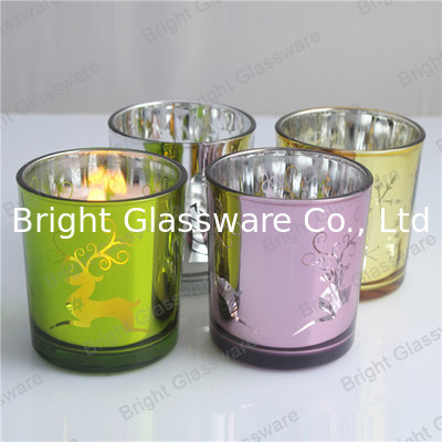 Chritmas candle jar, Chritmas glass candle holder for decor