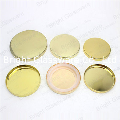 Decorative candle metal lid, gold candle lid for jar