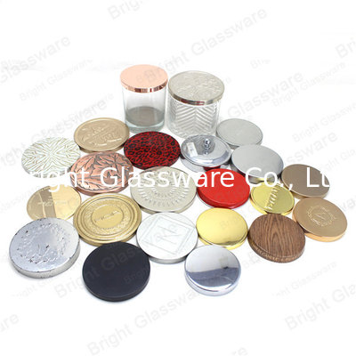 Decorative candle metal lid, gold candle lid for jar