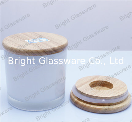 best design glass candle holder with wooden lid for wedding decorative