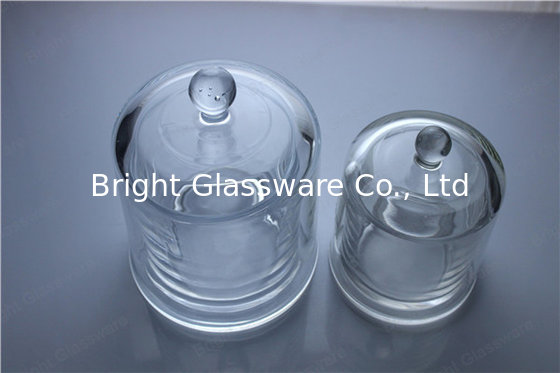 high quality glass candle container with glass cover