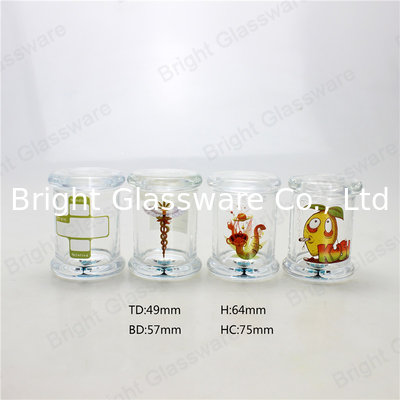 New design glass jar with custom logo, candle jar with glass lid