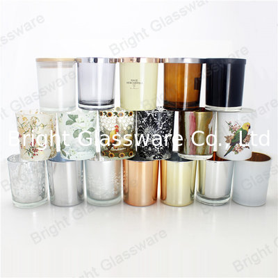New glass candle jar with custom logo, candle holder with lid
