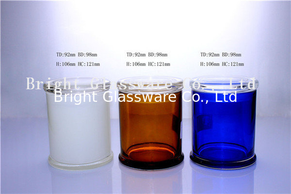 sparyed color glass jar with lid for wholesale