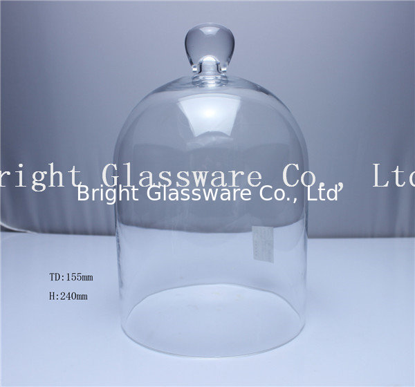 Custom Round Glass Dome Plate Set for Cake Stand for Sale