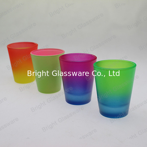custom sprayed color glass candle holder for decoration