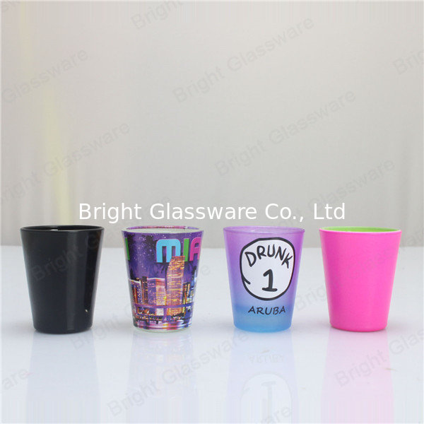 shot glass candle holder with custom printing for decoration